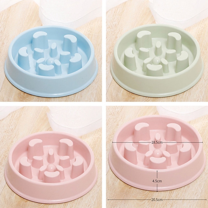 Pets Feeder Dog Bowl Slow Eating Stop Food Plate M... – Grandado