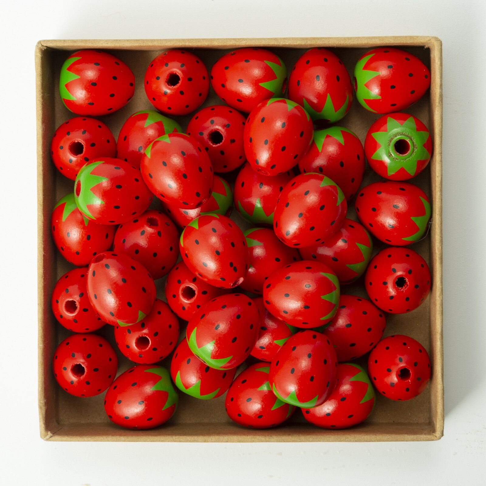 21mm Strawberry Shape Printing Oval Hemu Loose Woo... – Grandado