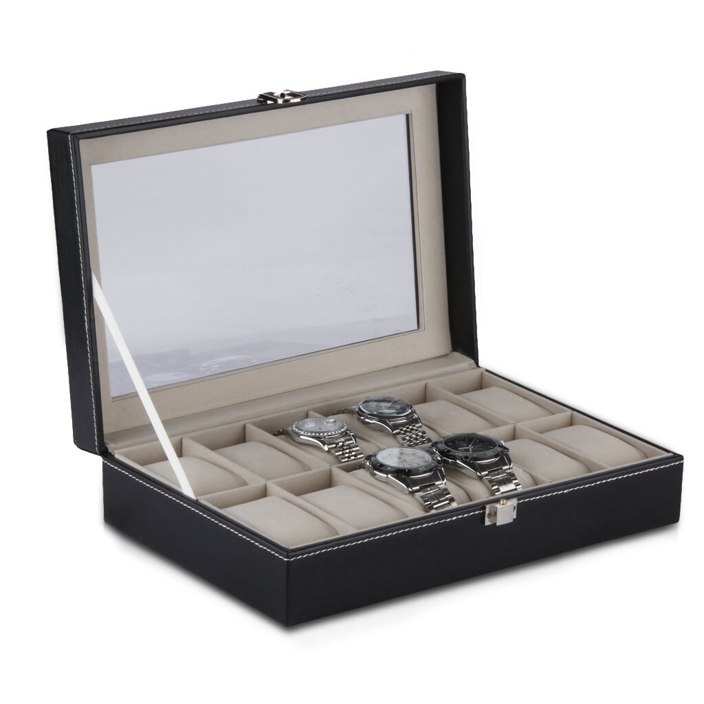 12 Grid Watch Display Case Wrist Watch Storage Box... – Grandado