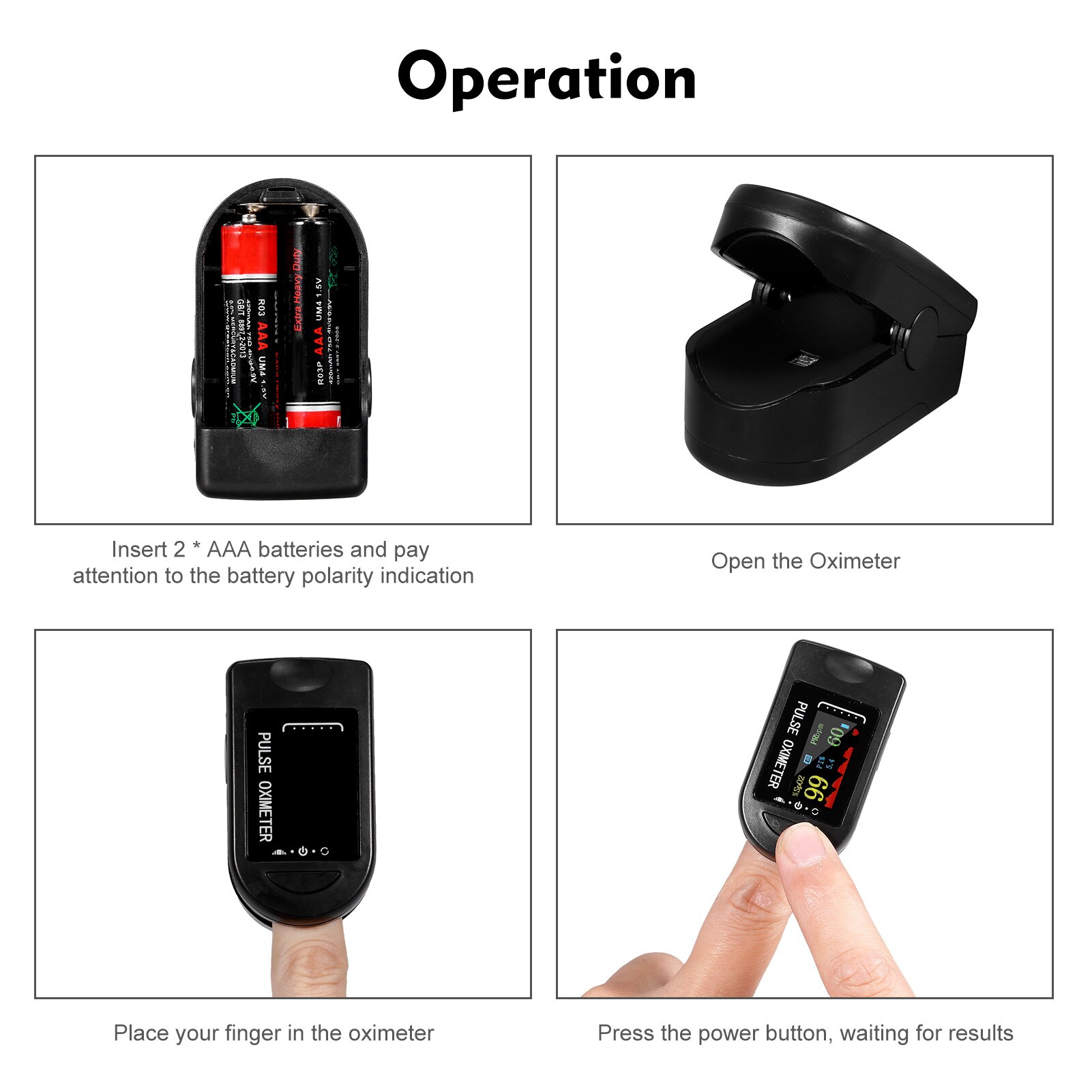 Fingertip Pulse Oximeter OLED Display Finger Clip ... – Vicedeal