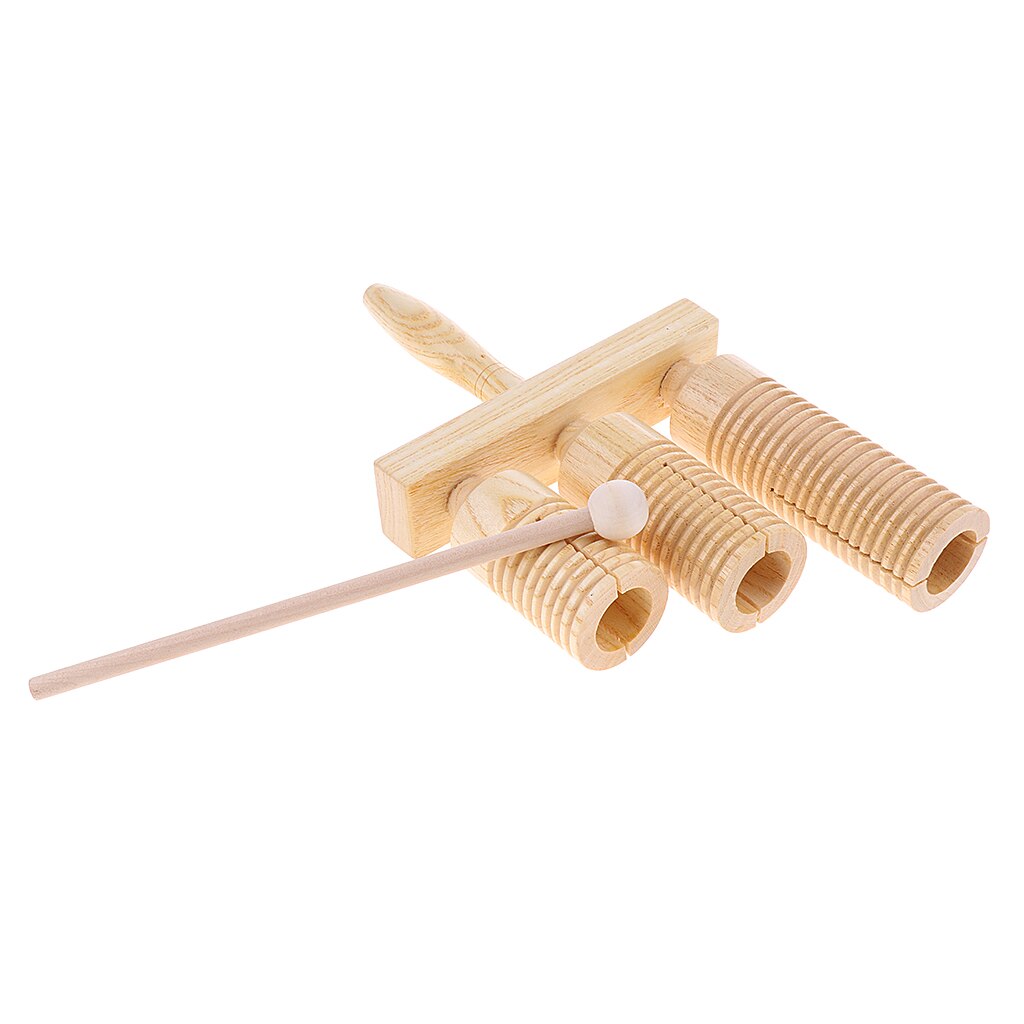 3 Tone Wooden Agogo Bell Wood Tone Block for Kids ... – Vicedeal