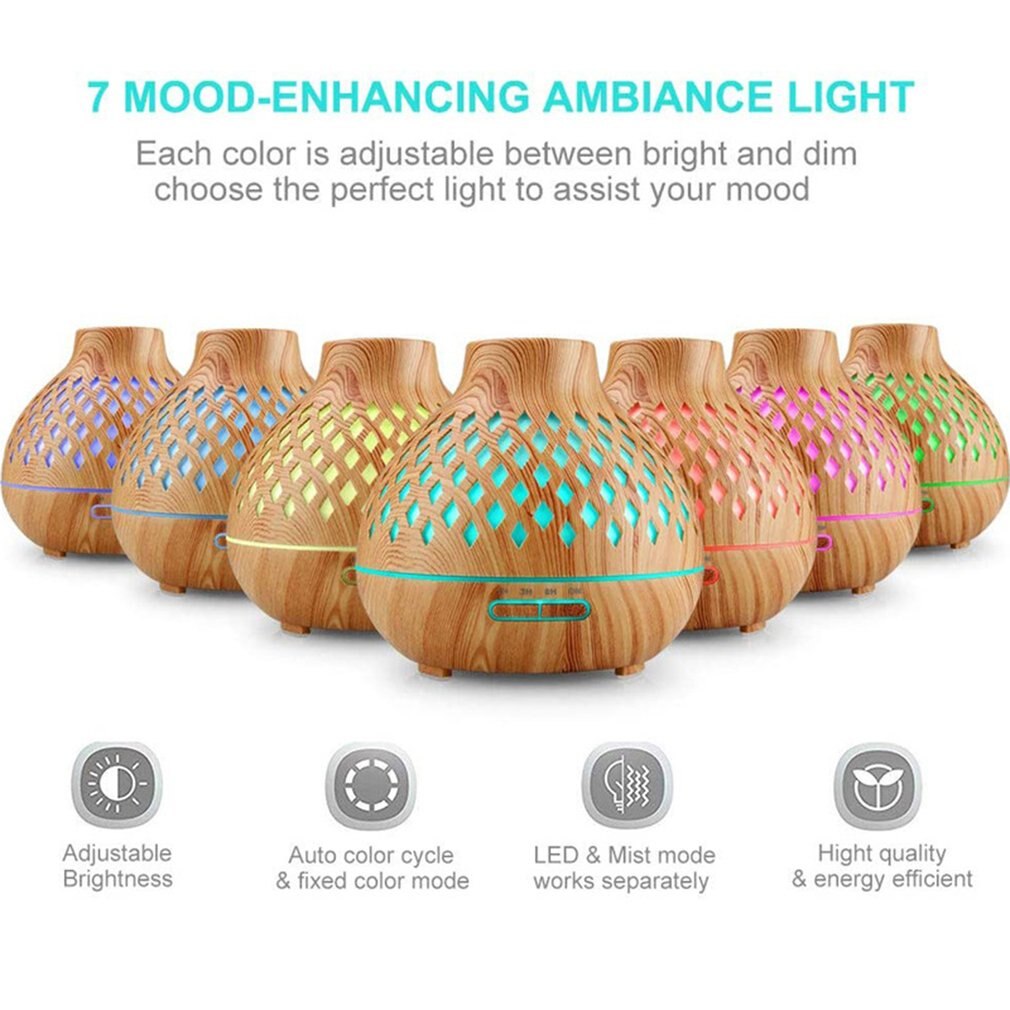 400ml Wood Essential Oil Diffuser Ultrasonic Usb A... – Grandado