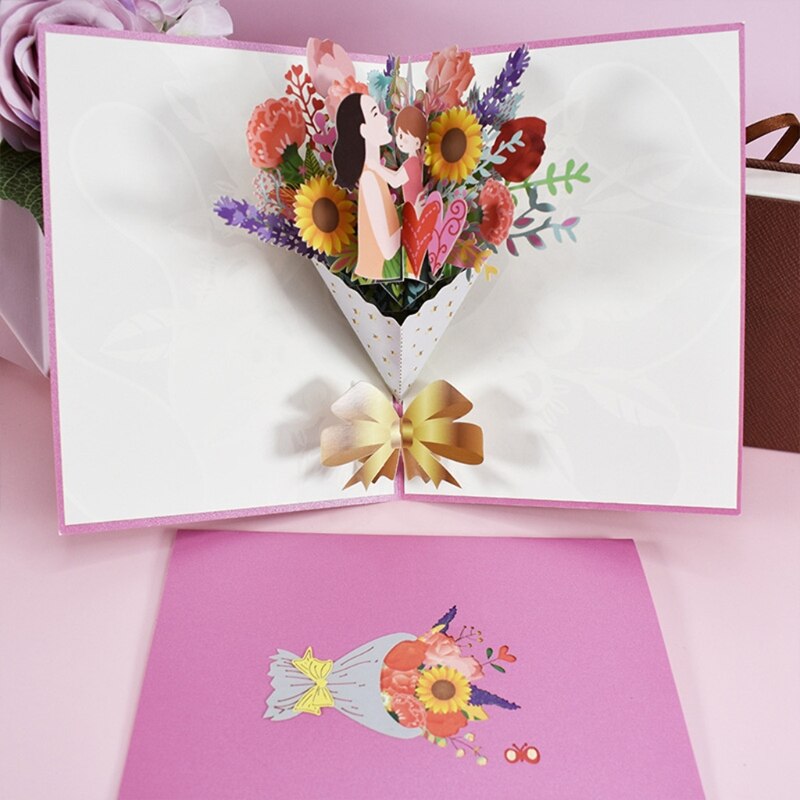 3D Pop-Up Flower Bouquet Greeting Card for Happy B... – Grandado