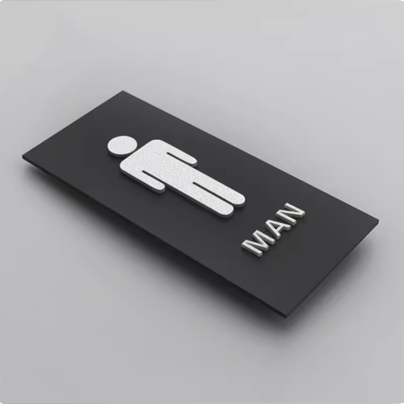 Acrylic Black Toilet Sign Prompt Men & Women Restr... – Vicedeal