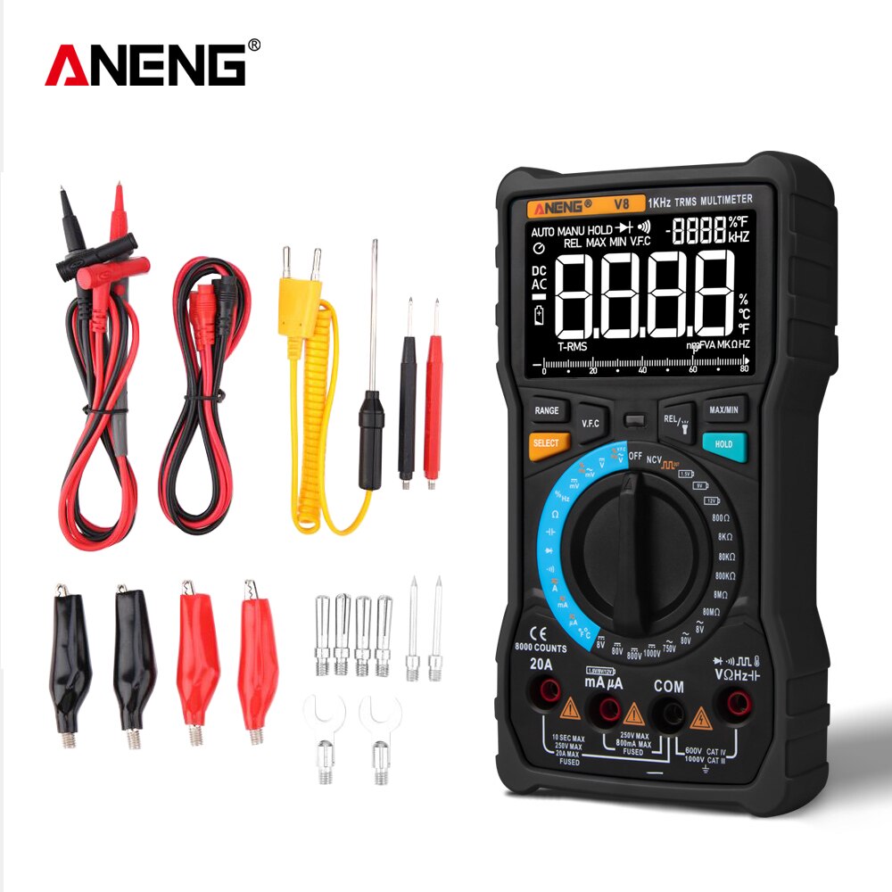 Aneng V8 Digitale Multimeter True Rms Transistor T... – Grandado