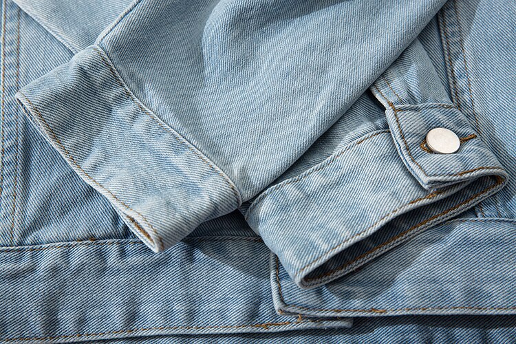 Gradient Blue Denim Jackets Streetwear Washed HipH... – Vicedeal