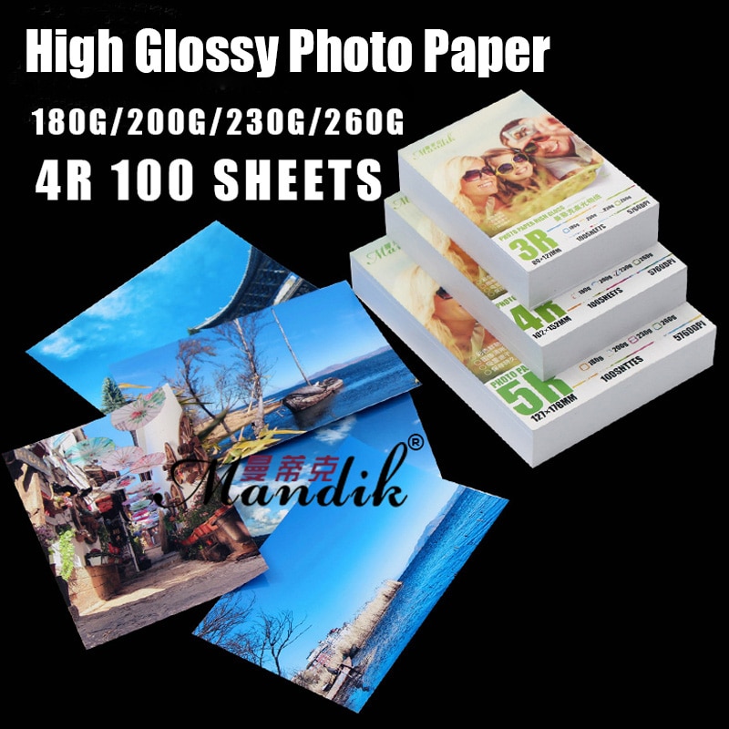 100 sheets 4R 180g 200g 230g 260g glossy inkjet ph... – Vicedeal