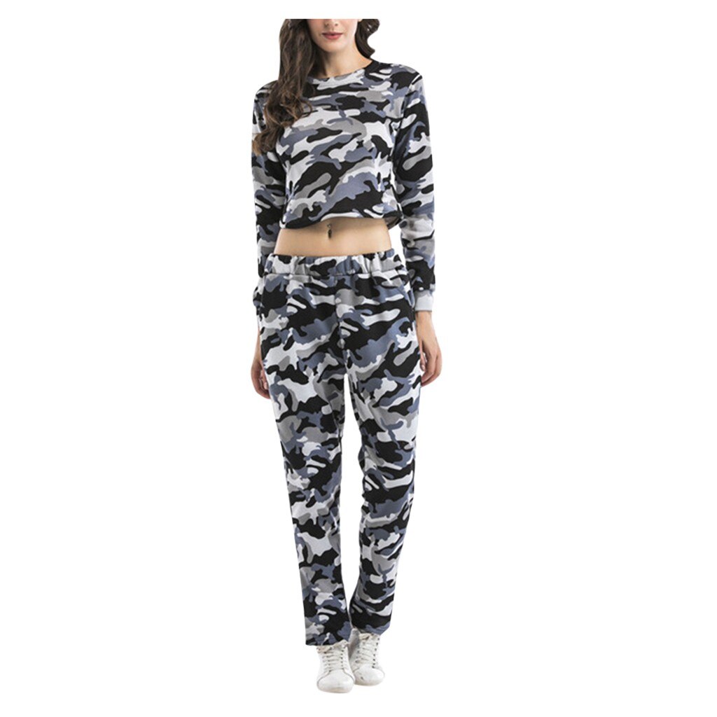 .Camo Sportswear Woman Gym Sports Fitness Suit Fem... – Grandado