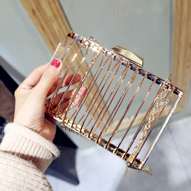 Hollow Metal Box Clutch Bag Party Evening Clutches... – Vicedeal