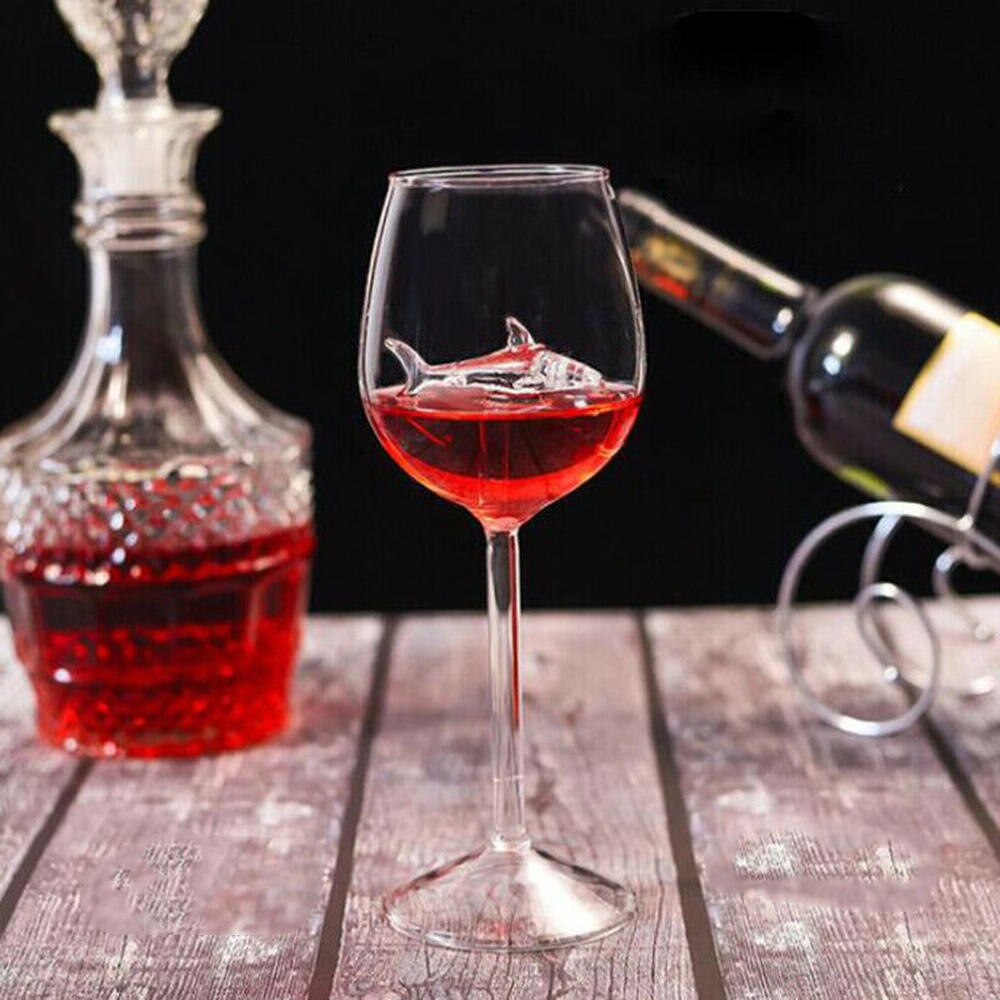 300ml klart rödvinsglas kopp crystal shark vinkopp... – Vicedeal
