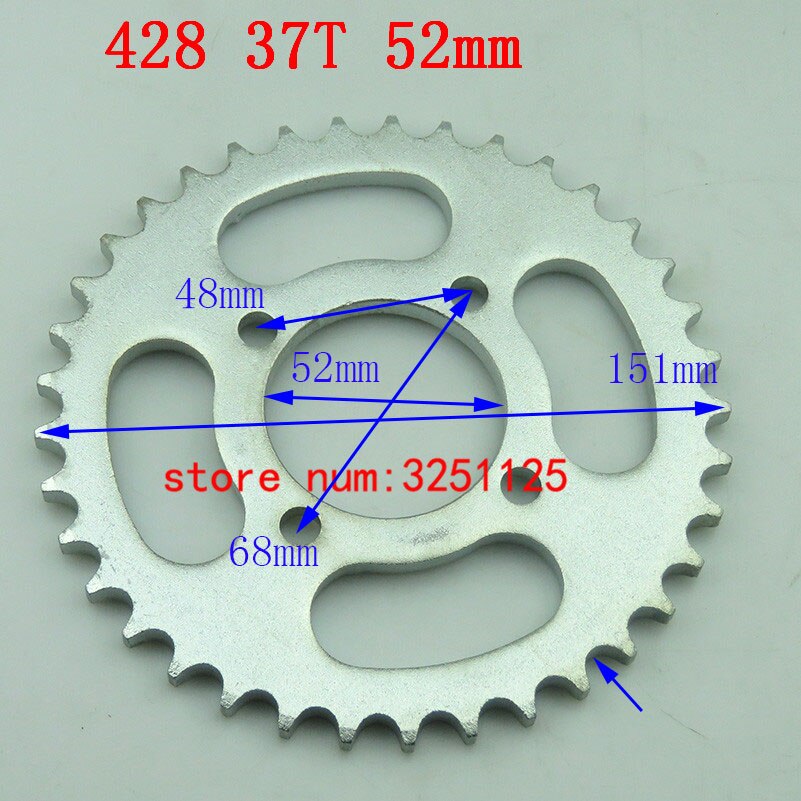428 Tandwiel Plaat 37T Tand 52 Mm Achter Kettingwi... – Grandado