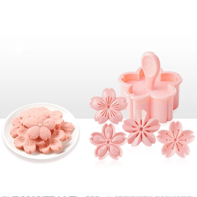 5 Stks/set Sakura Cookie Mold Stamp Cutter Pink Ch... – Vicedeal