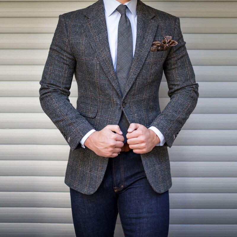 Men Casual Blazers Autumn Men's Plaid Trend Suits ... – Grandado