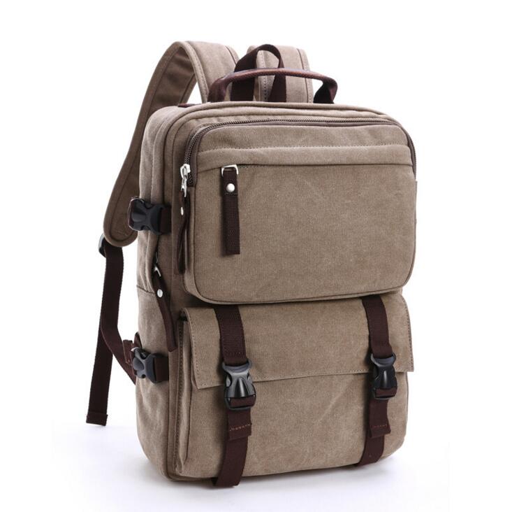 070417 men canvas backpack student school bag – Grandado