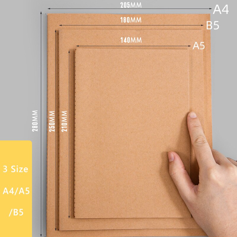 A4/A5/B5 Zwart Kraft Cover Dagboek Notebook 80G Pa... – Vicedeal