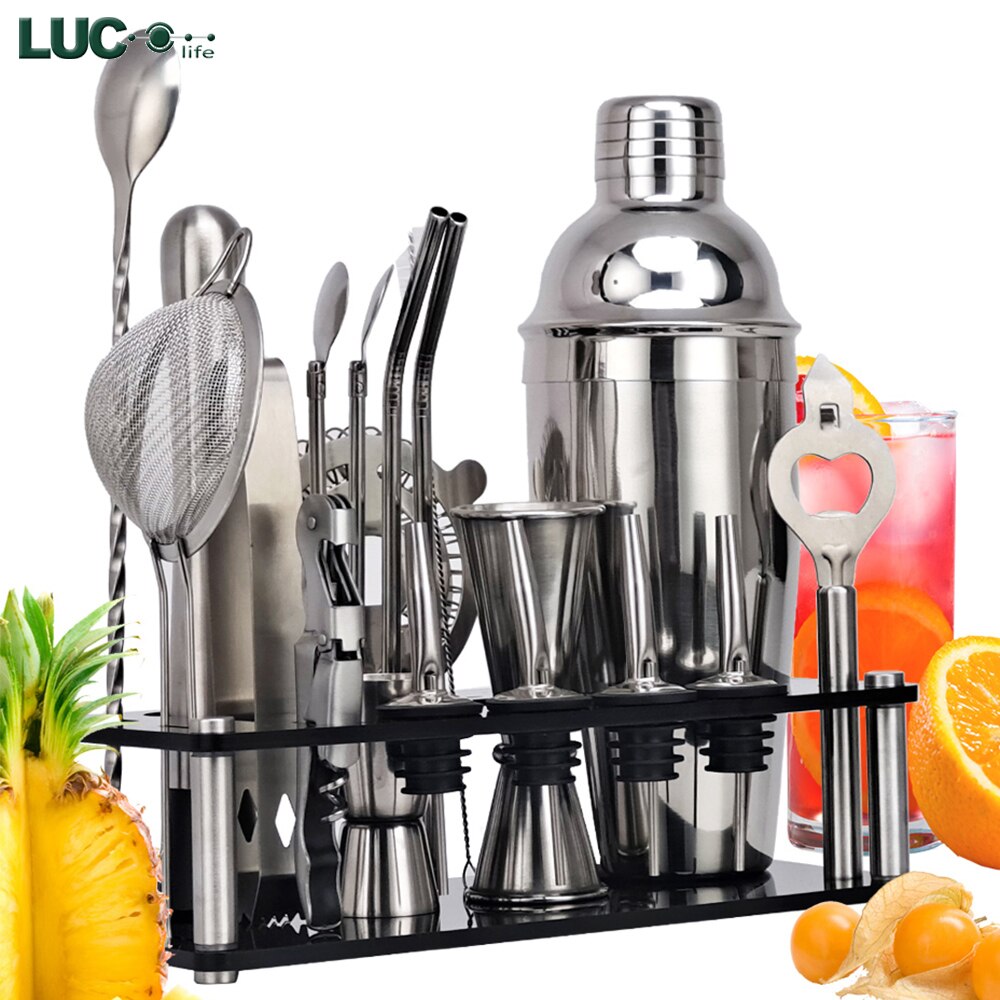 Cocktail Shaker Set 20 Stuk Rvs Barman Kit Met Acr... – Vicedeal