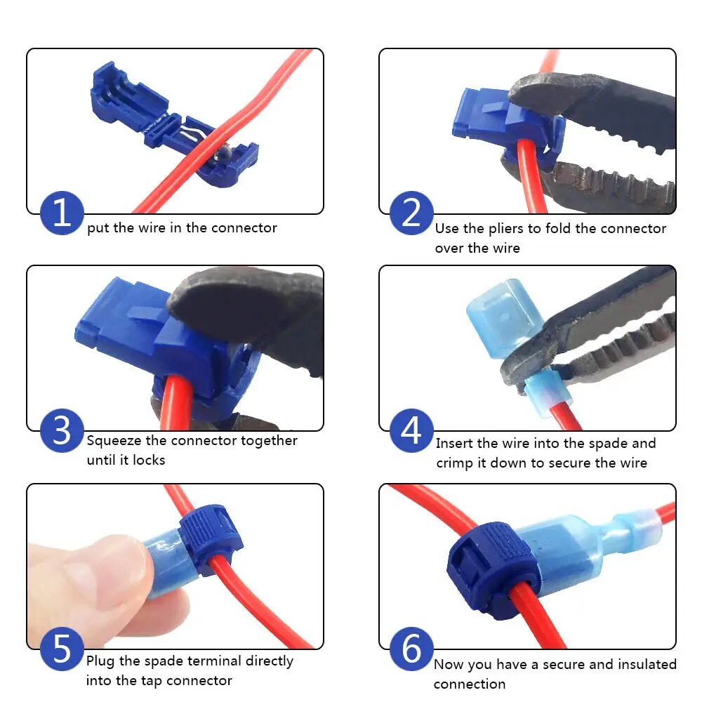 100pcs/50pairs T-Tap Wire Connectors, T Tap Electr... – Grandado