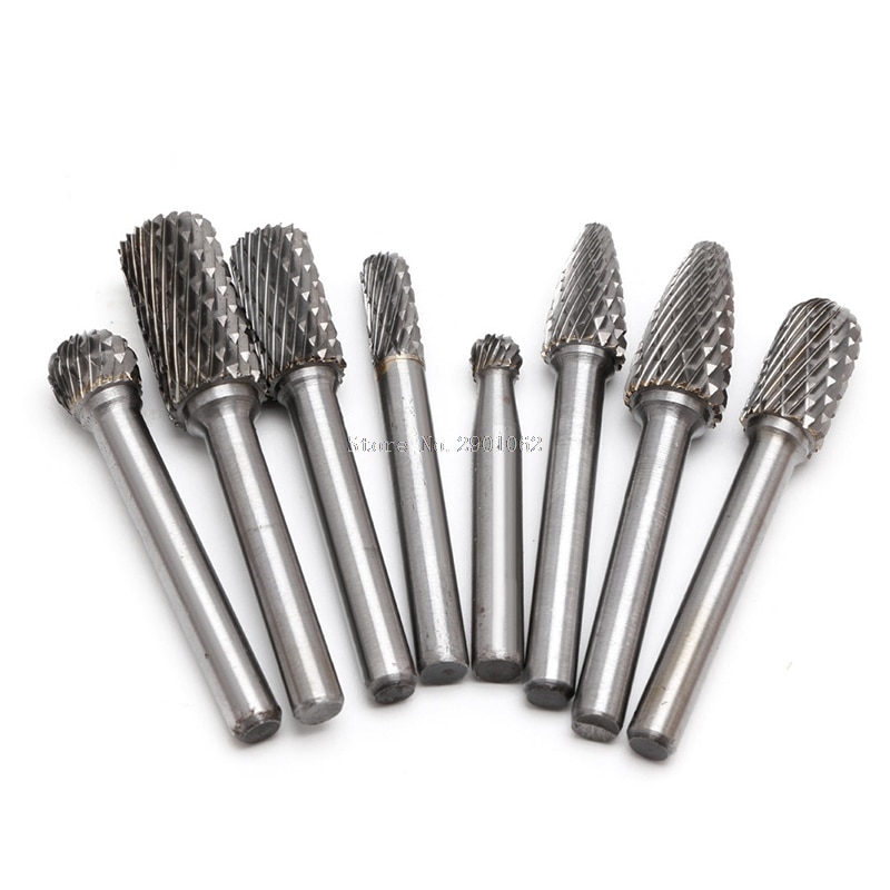 8 Stuks 1/4 "Tungsten Carbide Burr Bit 6 Mm Rotary... – Vicedeal