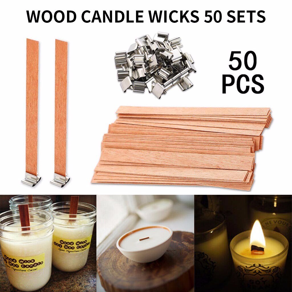50pcs Handmade Candle Wood Wick Wood Candle Wicks ... – Vicedeal