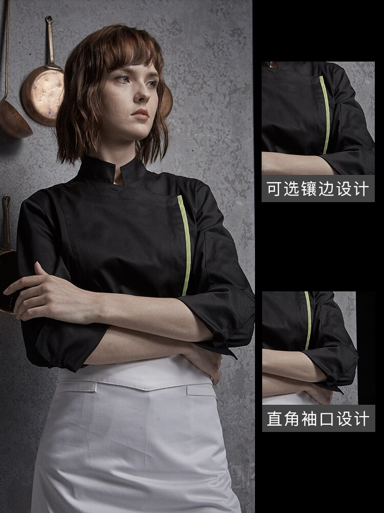 spring cotton women long sleeve chef uniform baker... – Vicedeal