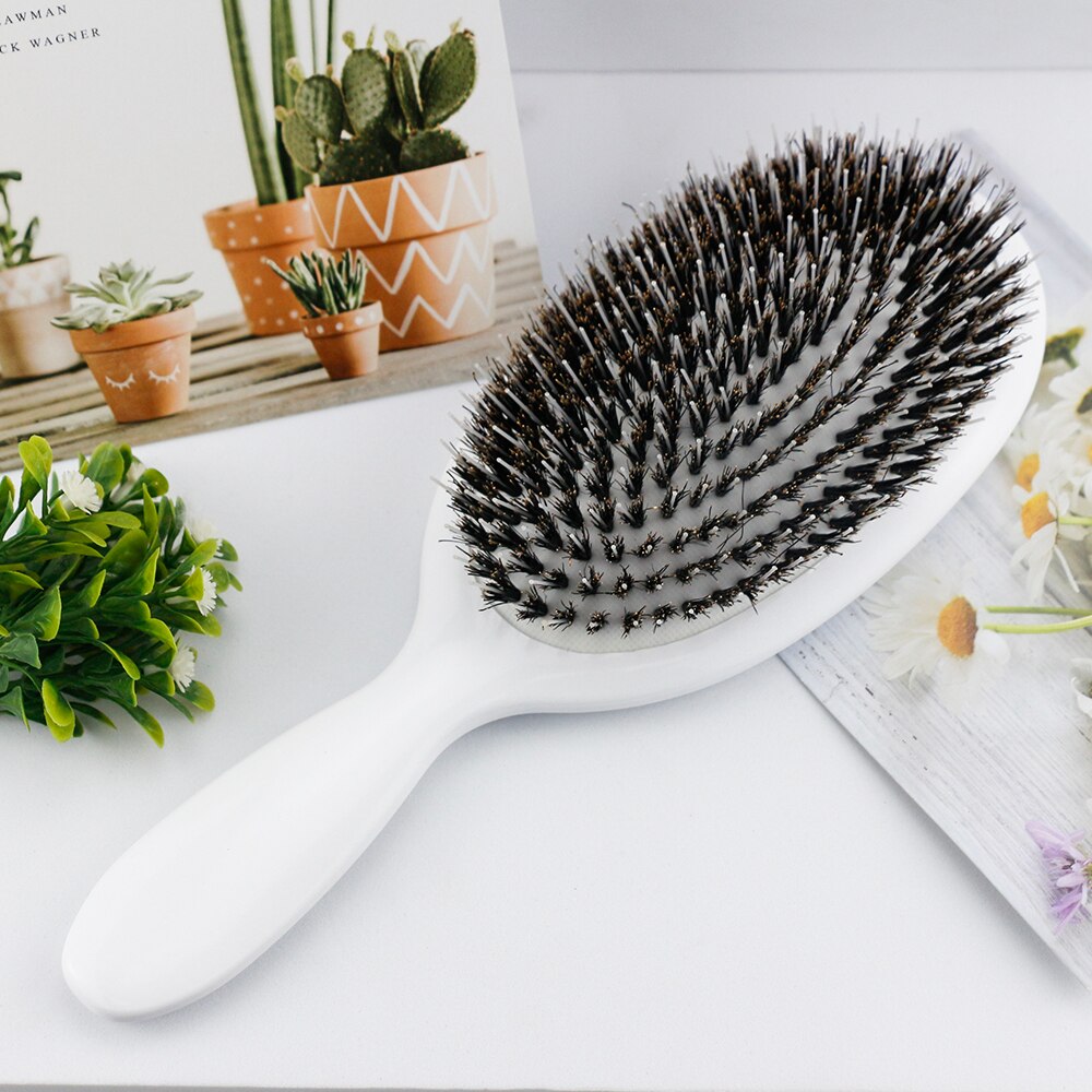 Paddle Brush Smooth Handle Hairdressing Boar Brist... – Grandado
