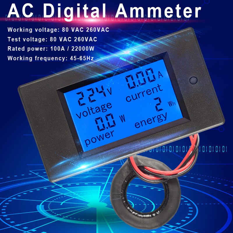 Digital Display Multimeter Voltage Current Power E... – Grandado