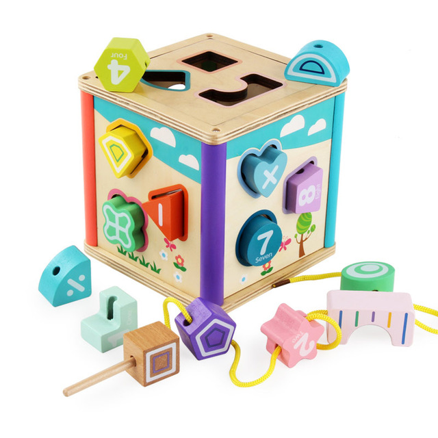 Baby Wooden Toy Block Chopping Block Shape Matchin... – Grandado