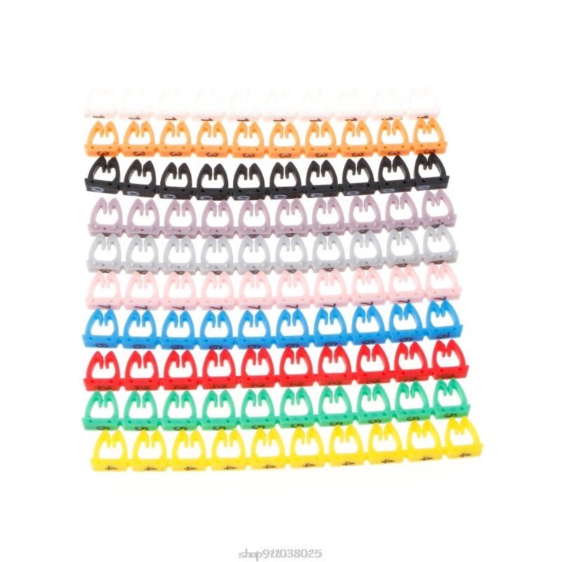 100Pcs/Set Colorful Numeric Cable Label Mark For R... – Vicedeal