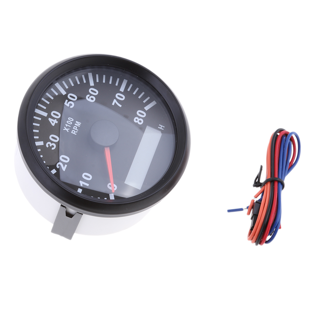 CAR MARINE TACHOMETER GAUGE LCD TACHO HOUR METER 8... – Grandado