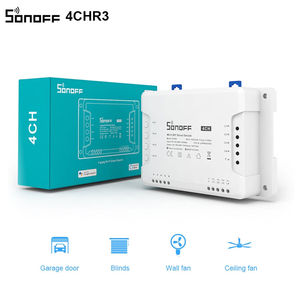 Sonoff 4ch r3 draadloze smart home controller wifi... – Vicedeal