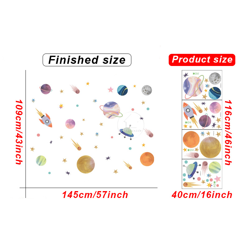 Cartoon Ruimte Planeet Kids Muurstickers Voor Jong... – Vicedeal
