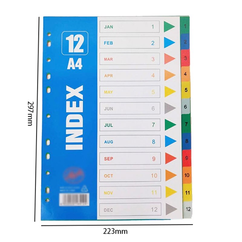 A4 5/10/12/15/20/31Pages Colored PP Binder Numbers... – Grandado