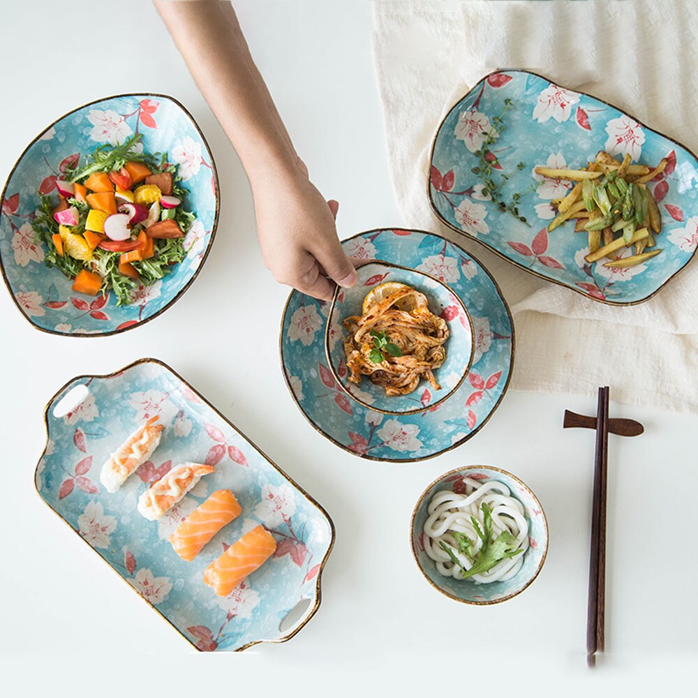 Ceramic Japanese Dinner Plate Salad Sushi Steak Se... – Grandado