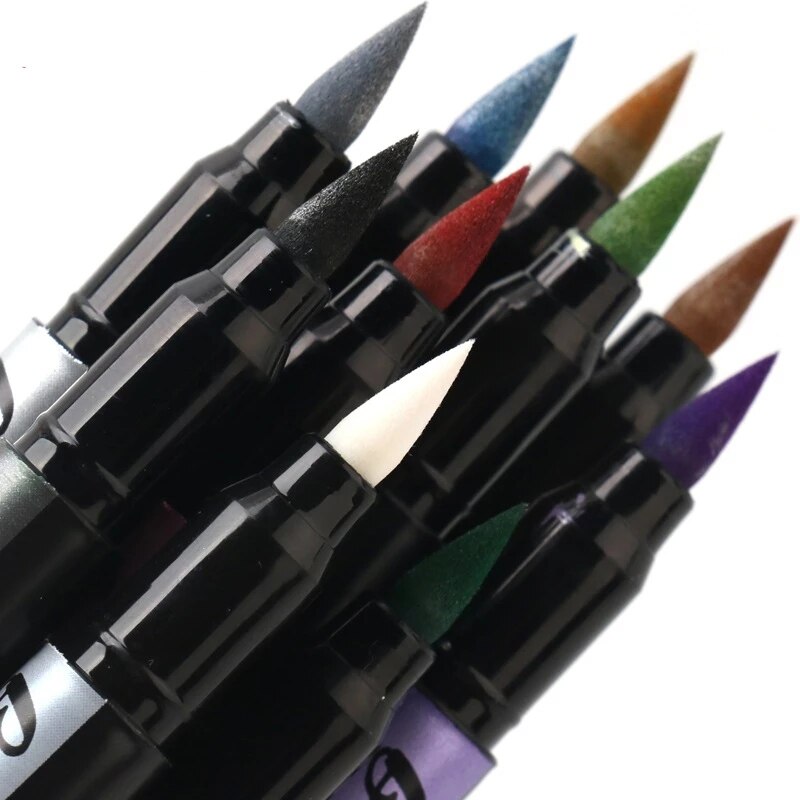 10 Color/Set Soft Brush Metallic Marker Pen 1-7mm ... – Grandado