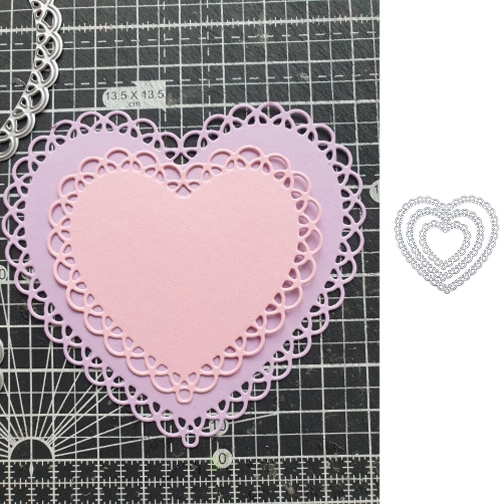3Pcs Lace Hearts Metal Dies Cut Template for Embos... – Vicedeal