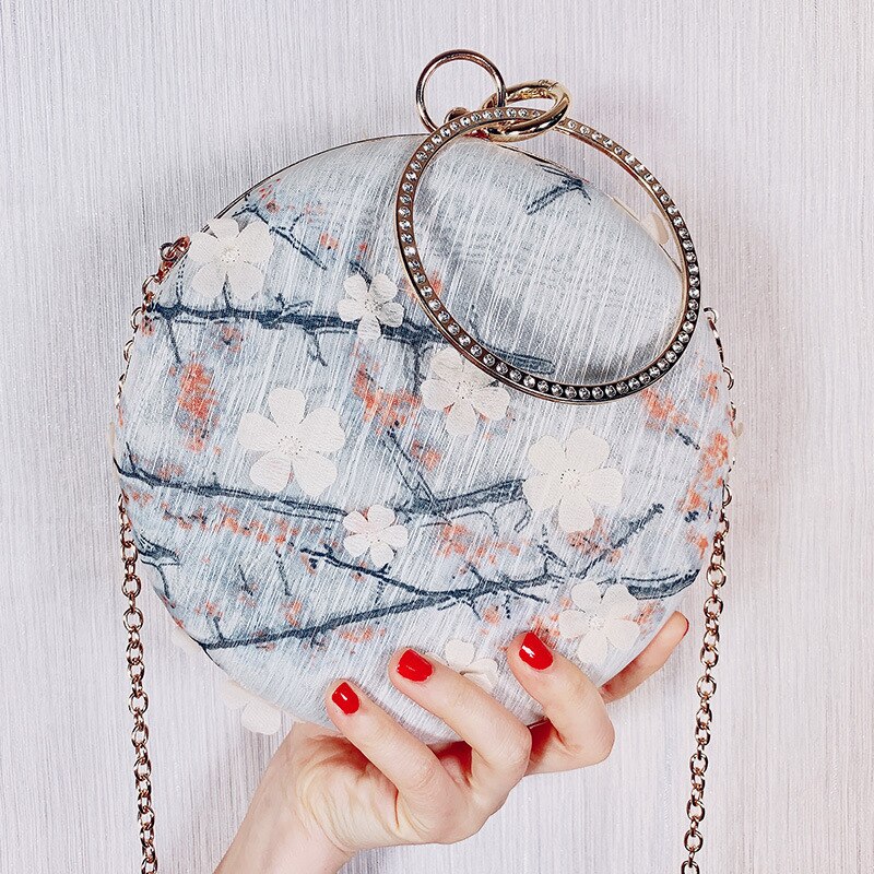 Evening Bag Round Ball Gold Clutch Purse Handbag P... – Vicedeal