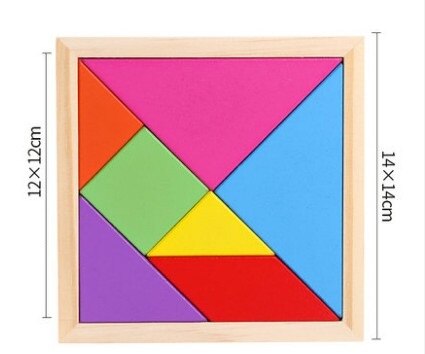 Wooden Tangram 7 Piece Jigsaw Puzzle Colorful Squa... – Grandado