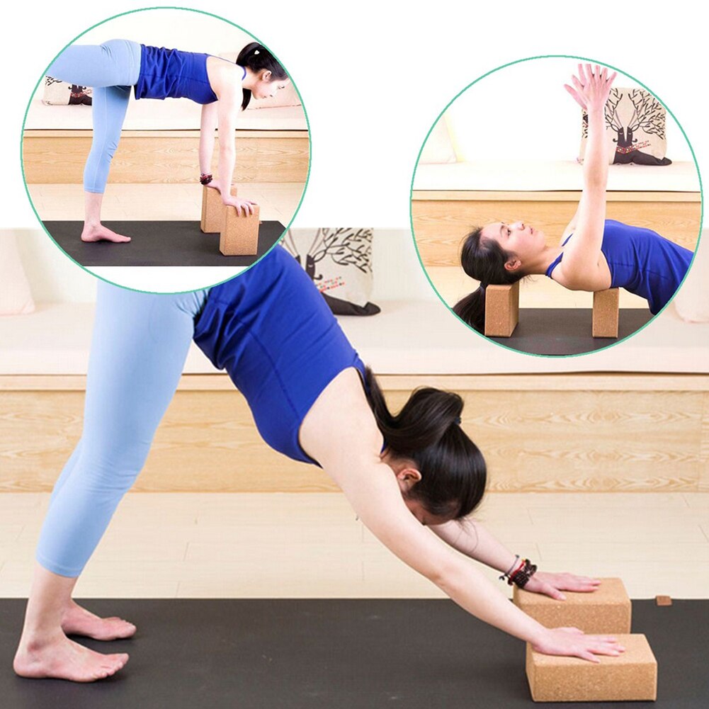Yoga Block Pilates Cork Brick Home Stretch Aid Gym... – Grandado