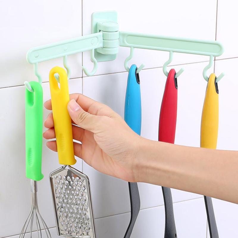 6 Hook Cabinet Wall Shelf With 180 Degree Swivel D... – Vicedeal