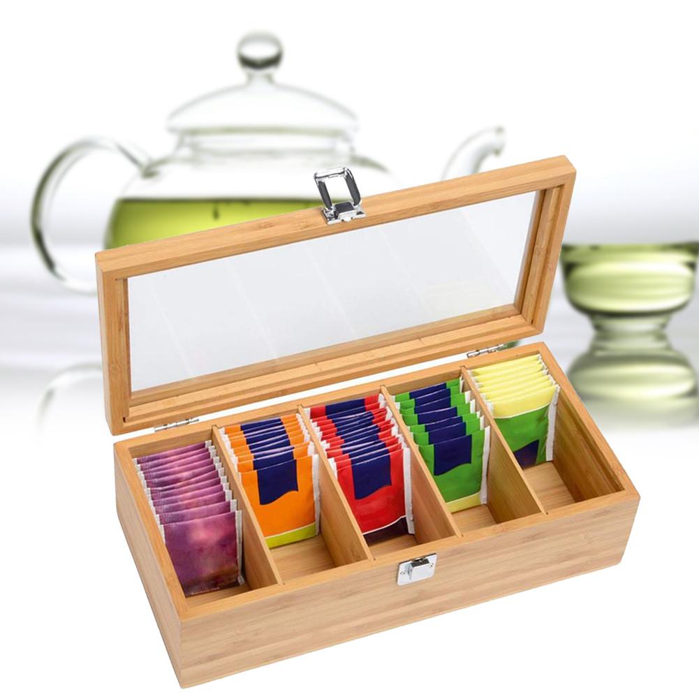 Bamboo system Tea Bag Jewelry Organizer Storage Bo... – Vicedeal