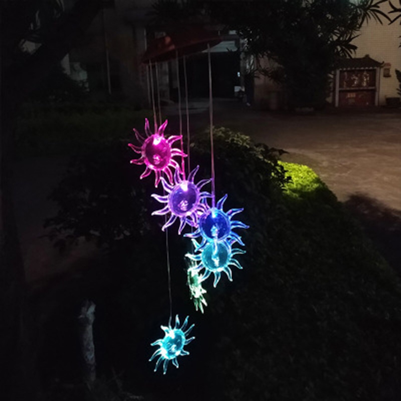 Solar Sun Wind Chime Lamp Decorative Outdoor Solar... – Grandado