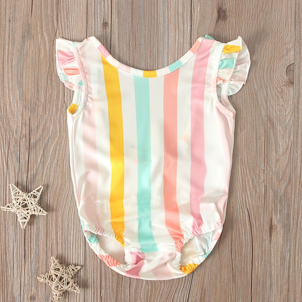 Striped Ruffle Swimwear Bathing Suit Toddler Baby ... – Grandado