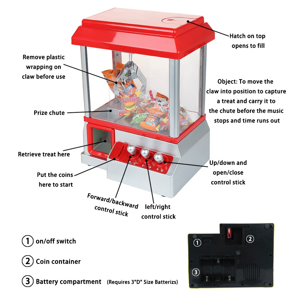 Novelty toy Doll Candy Catcher Crane Machine Coin ... – Vicedeal