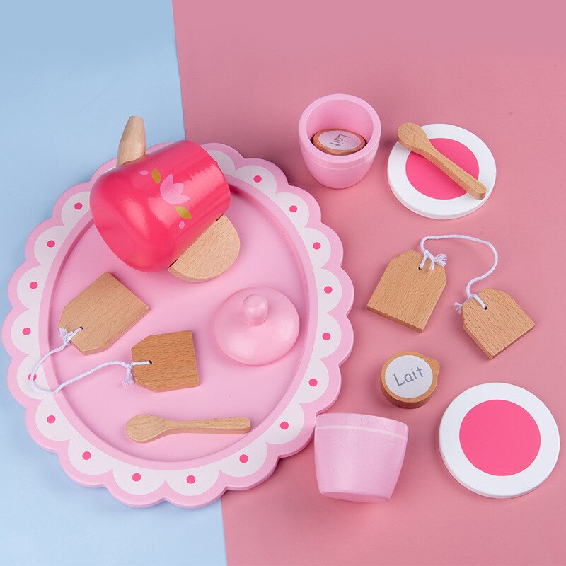 Girl Kitchen Wooden Tea Set Toy Kids Mini Tea Set ... – Vicedeal