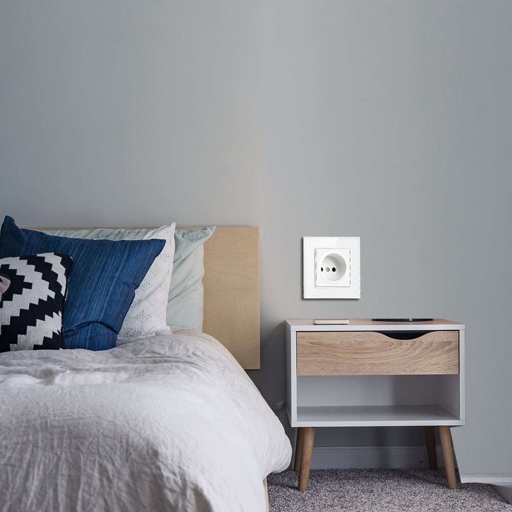 Single Power Socket Crystal Glass Panel 16A EU Sta... – Grandado