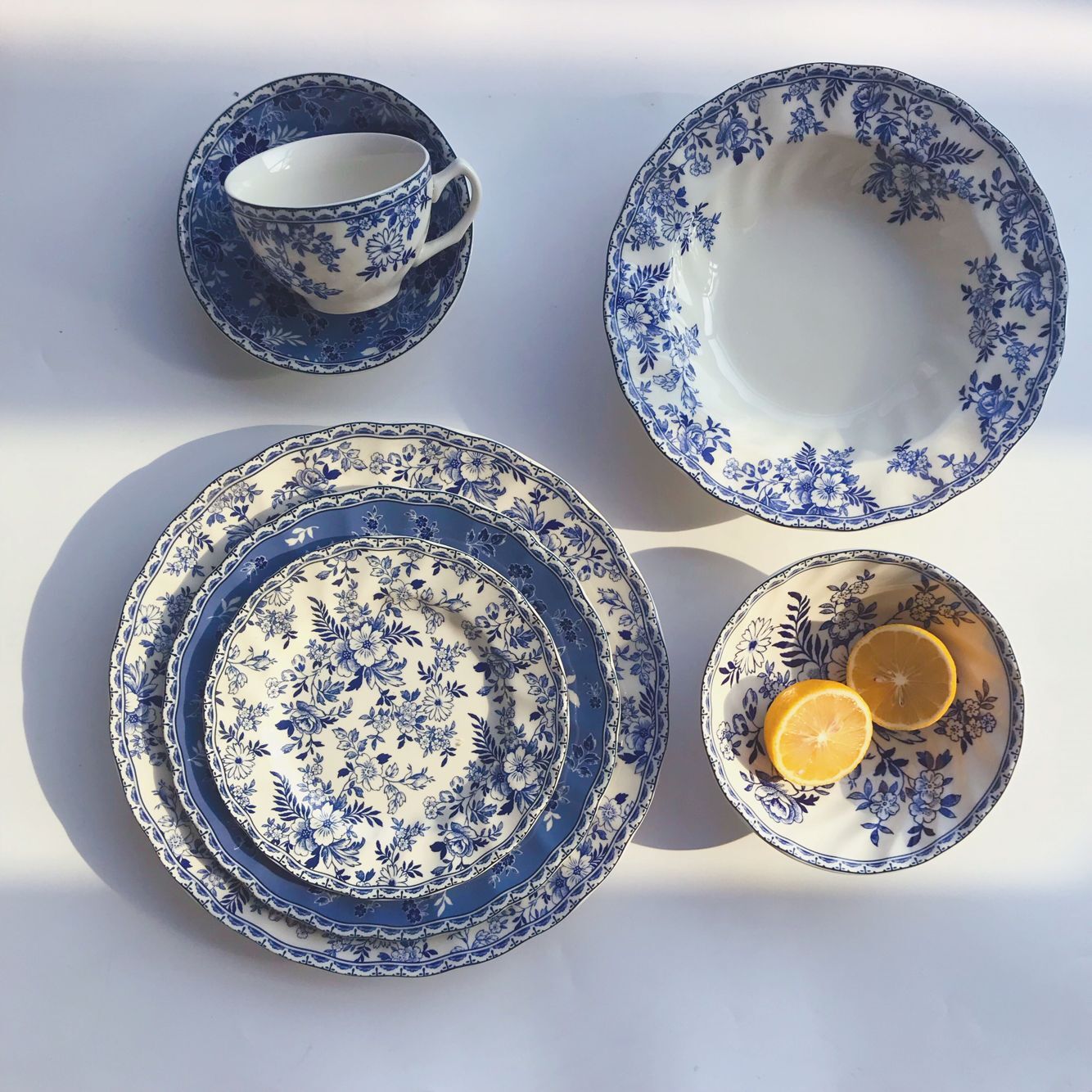 British Retro Blue and white porcelain tableware s... – Grandado