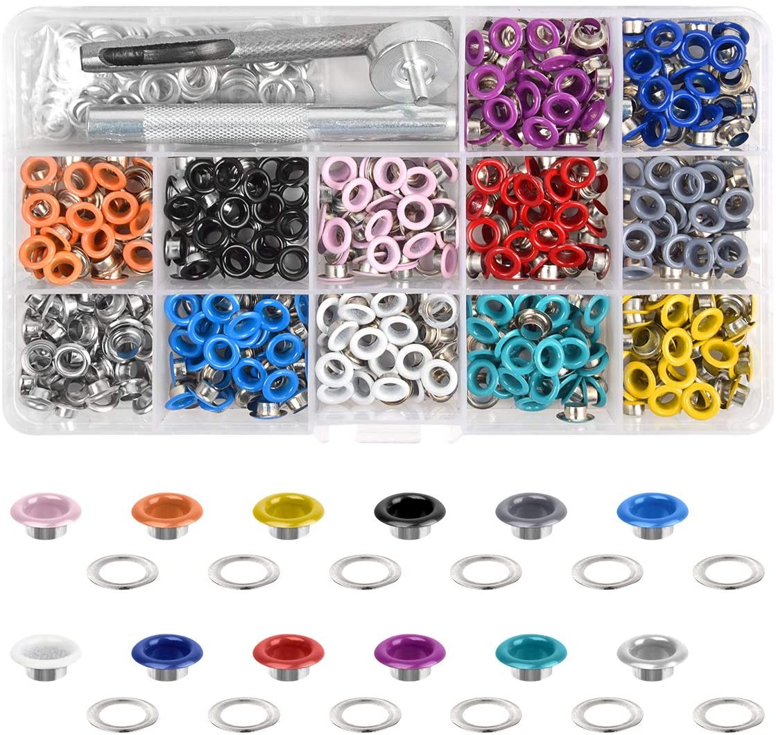 540 Sets 5mm Metall Öse mit Scheibe Leder Handwerk... – Vicedeal