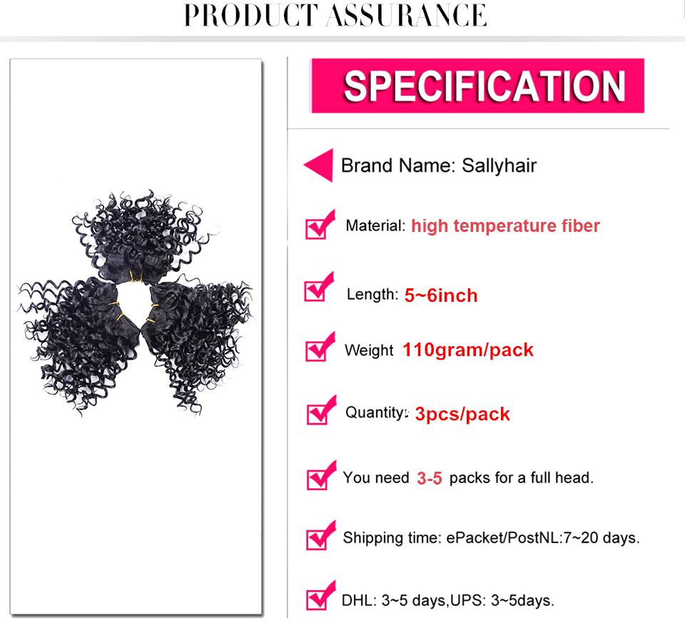 Sallyhair 3pcs /pack Kinky Jerry Curly Synthetic H... – Vicedeal