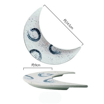 Moon Shape Ceramic Sushi Display Plate Japanese Cu... – Grandado