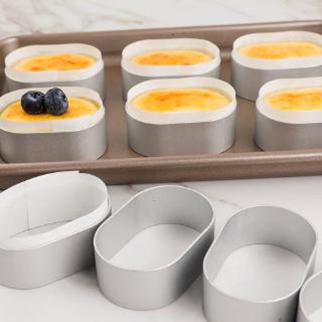 10pcs Aluminum Semi-Cooked Cheese Mold Pastry Oval... – Vicedeal